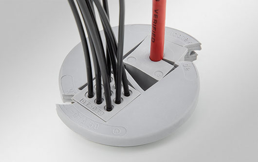 KEL-FA Split Multi Cable Transit Frames for Cables with Connectors, Tool-Less Assembly / IP54