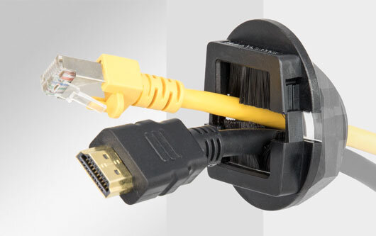 Cable pass-through with brush plates and brush strips | icotek