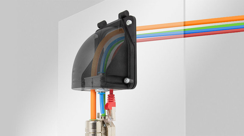 KEL-FW Split bulkhead for 90° cable entry