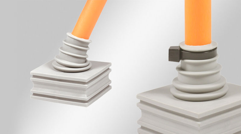 KT-DPF Multi-Range Cable Grommets, Gray in Pyramid Shape, for Cable ...