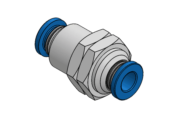 Bulkhead fittings for pneumatic hoses