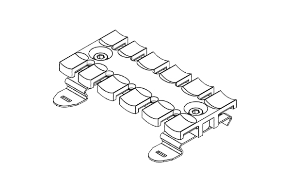 SF|ZL strain relief plates pluggable on 35 mm top hat rails