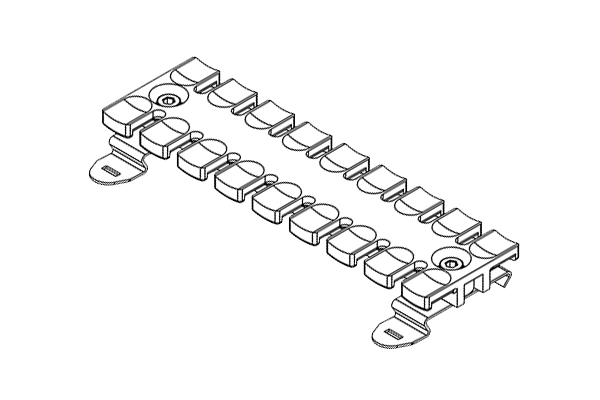 SF|ZL Strain Relief Plates Pluggable on 35 mm DIN Rails Shape H