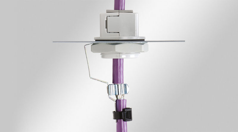 KVT-EMC bracket with shield clamp for split cable glands KVT and QVT