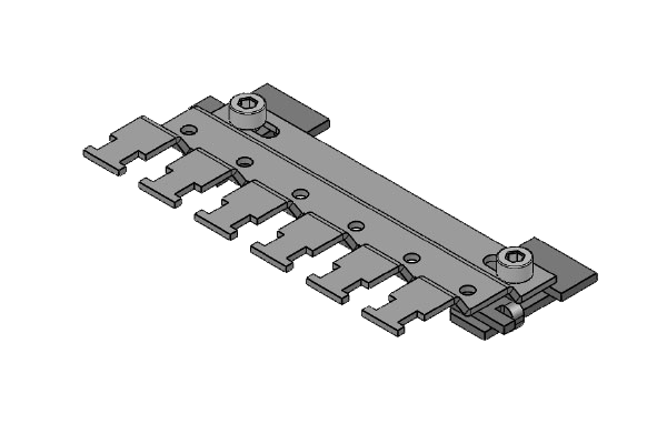 EMC clamp assembly for C section rails C30, with integrated strain relief