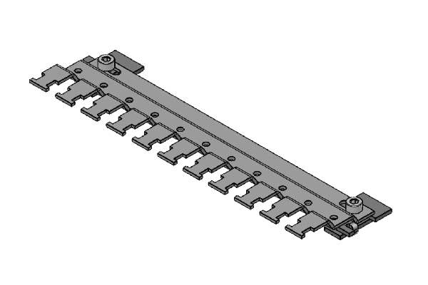 EMC Clamp Assembly for C Section Rails C30, with Integrated Strain Relief