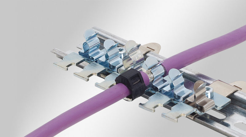 EMC Clamp Assembly for 35 mm DIN Rail Shape H, Pluggable with ...