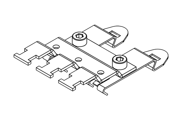 EMC clamp assembly for 35 mm top hat rails, pluggable, with integrated ...
