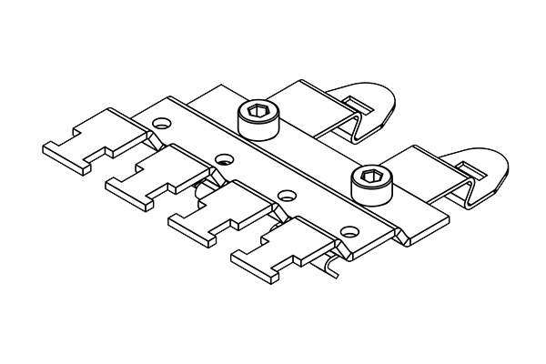EMC Clamp Assembly for TS35 Rails, Pluggable, with Integrated Strain Relief