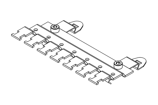 EMC Clamp Assembly for TS35 Rails, Pluggable, with Integrated Strain Relief