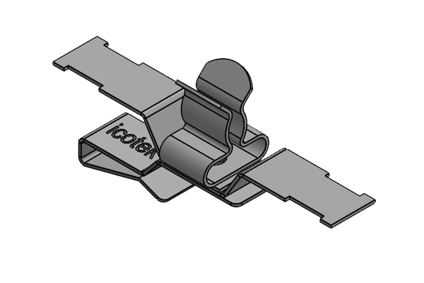 EMC shield clamps for 10 × 3 mm bus bar, pluggable