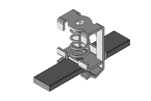 EMC shield brackets with compression spring