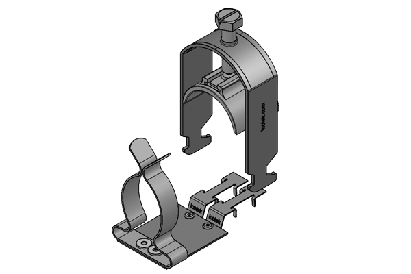 EMC shield clamps for C section rails C30, with or without integrated ...