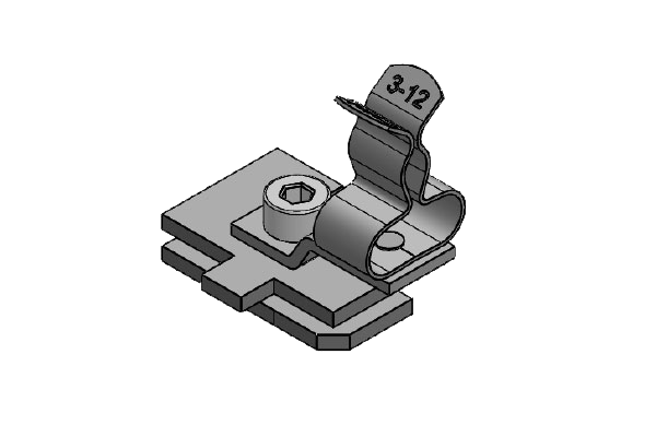 EMC shield clamps for C section rails C30, with or without integrated ...