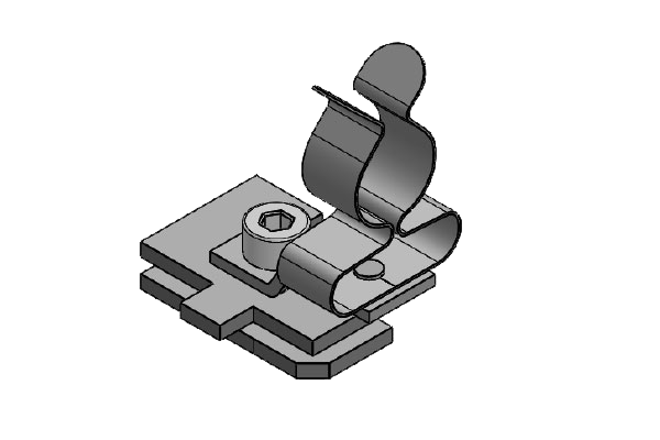 EMC shield clamps for C section rails C30, with or without integrated ...