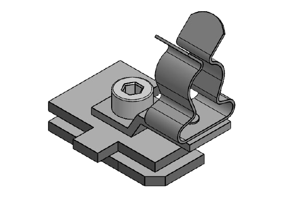 EMC shield clamps for C section rails C30, with or without integrated ...