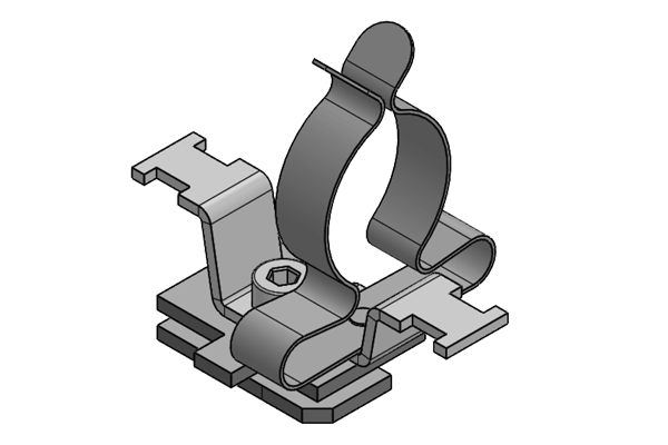 EMC shield clamps for C section rails C30, with or without integrated ...