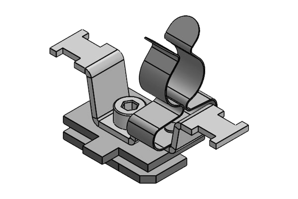 EMC shield clamps for C section rails C30, with or without integrated ...