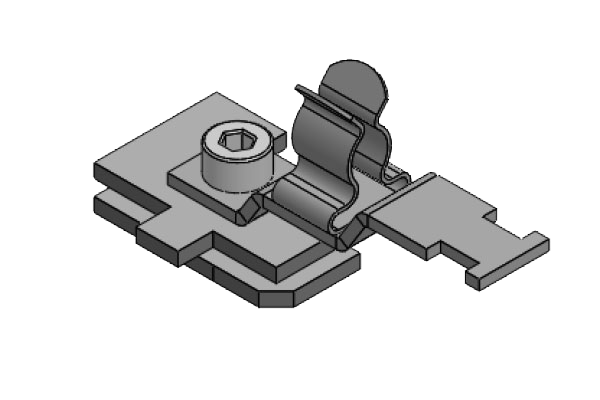 EMC shield clamps for C section rails C30, with or without integrated ...