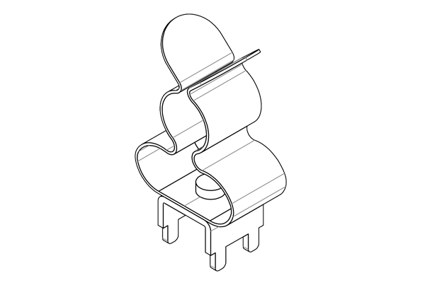 EMC shield clamps for printed circuit boards with soldering foot
