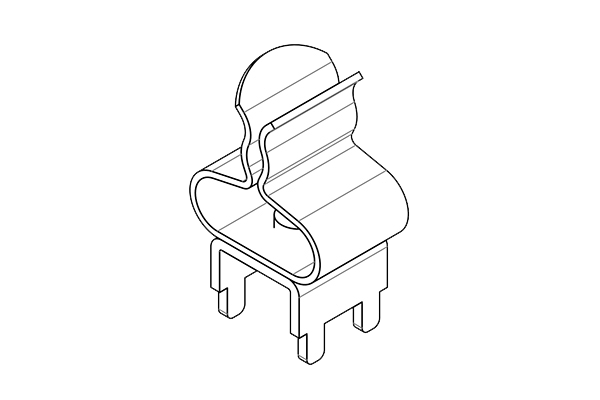 EMC shield clamps for printed circuit boards with soldering foot