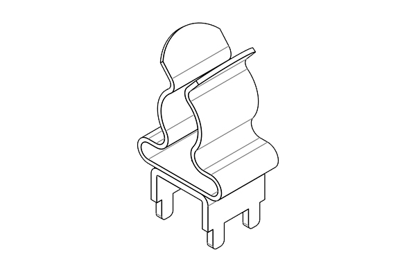 EMC shield clamps for printed circuit boards with soldering foot