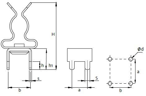 EMC shield clamps for printed circuit boards with soldering foot