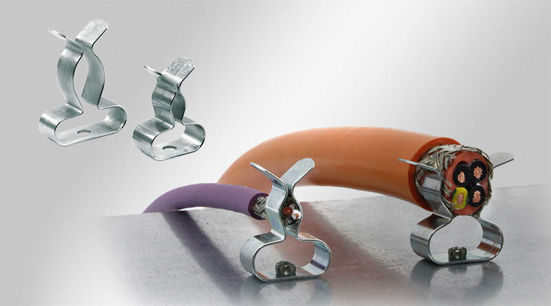 EMC Shield Clamps, Single for Direct Mounting via Rivets