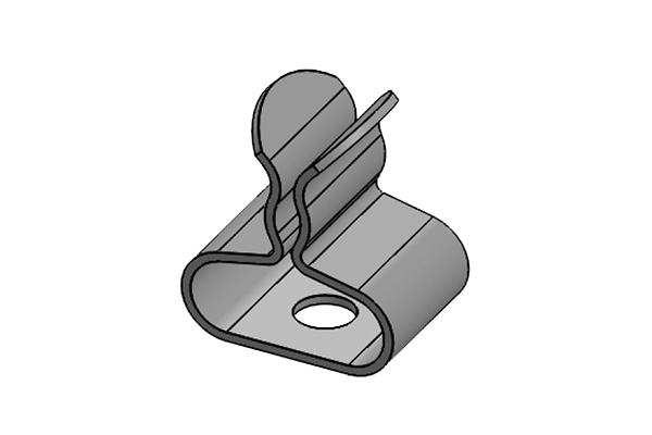 EMC Shield Clamps, Single for Direct Mounting via Rivets