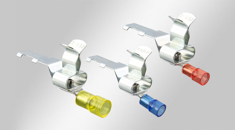 EMC shield clamps on cable lugs with or without integrated cable fixing ...