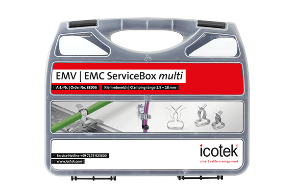 EMC ServiceBox Service box for shield clamps, shield diameter 1.5 - 29 mm